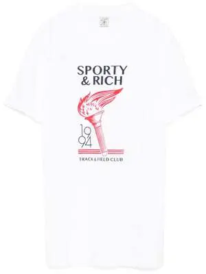 SPORTY & RICH Torch-print T-shirt - White