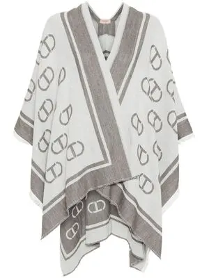 TWINSET Logo-print Cape - Grey
