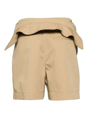 JW Anderson Fold Over Trench Shorts - Brown