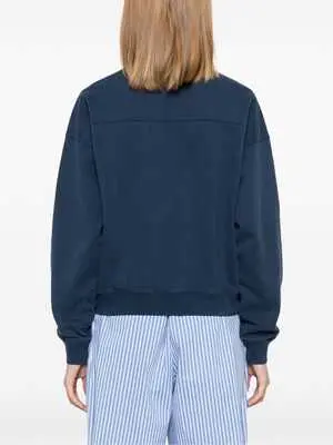 Sporty & Rich Embroidered Half-zip Sweatshirt