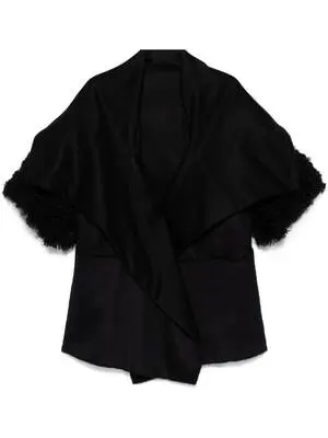 Alberta Ferretti Shearling Trimmed Cape