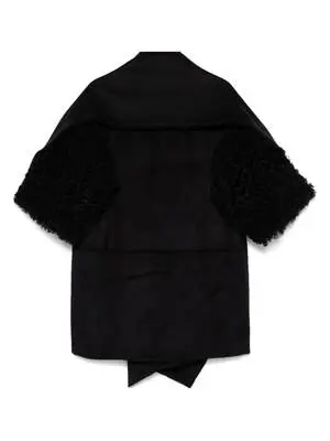 Alberta Ferretti Shearling Trimmed Cape