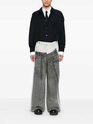 FENG CHEN WANG Graphic-print Jeans - Black
