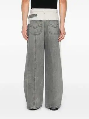 FENG CHEN WANG Graphic-print Jeans - Black