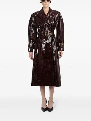 ROWEN ROSE Vinyl-effect Trench Coat