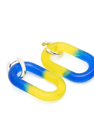 Patrizia Pepe Elongated Hoop Earrings - Blue