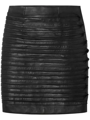 Versace Leather Mini Skirt - Black