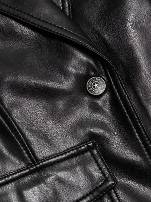 Cinq À Sept Louisa Faux Leather Scrunched Jacket