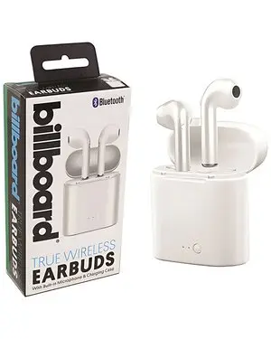 Billboard Billboard Bluetooth True Wireless Earbuds With Charging Case - White