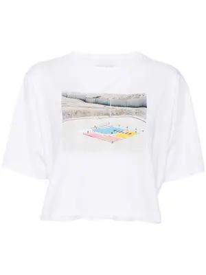 AGNÈS B. Printed Cropped T-shirt
