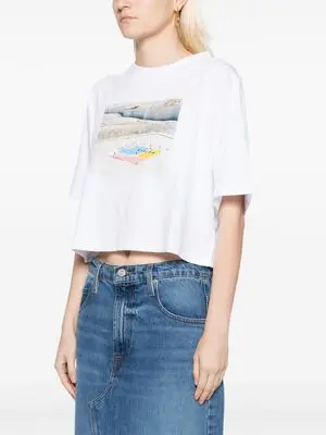 AGNÈS B. Printed Cropped T-shirt