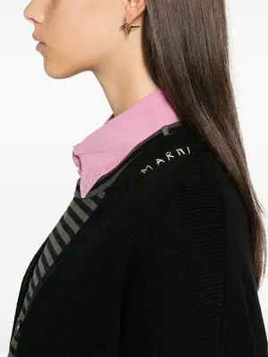Marni Distressed Knit Cardigan - Black