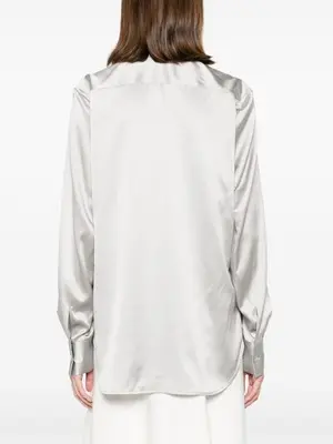 Ermanno Scervino Floral-embroidered Silk Shirt