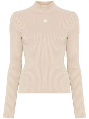 COURREGES Reedition Ribbed Sweater - Neutrals