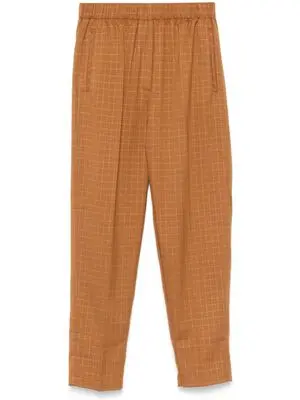 FORTE_FORTE Grid-pattern Trousers