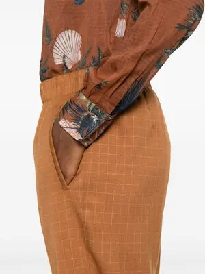 FORTE_FORTE Grid-pattern Trousers