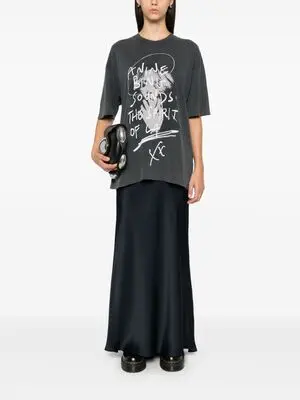 ANINE BING Silk Midi Skirt - Blue