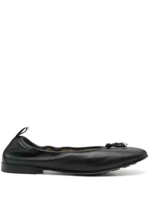 Giorgio Armani Debossed Logo Leather Ballerinas
