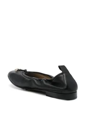 Giorgio Armani Debossed Logo Leather Ballerinas