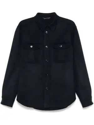 Brioni Felted Shirt Jacket - Blue