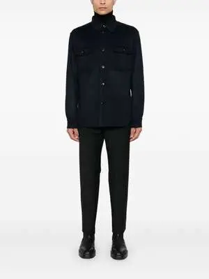 Brioni Felted Shirt Jacket - Blue