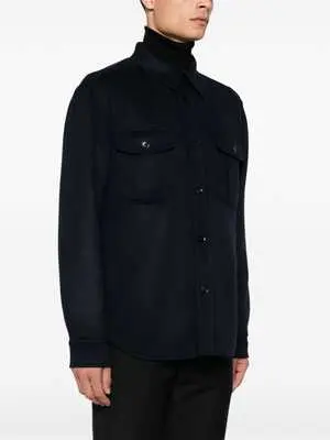 Brioni Felted Shirt Jacket - Blue