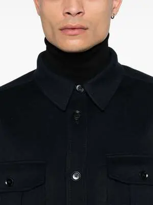 Brioni Felted Shirt Jacket - Blue