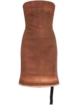 Rick Owens Strapless Denim Dress - Orange