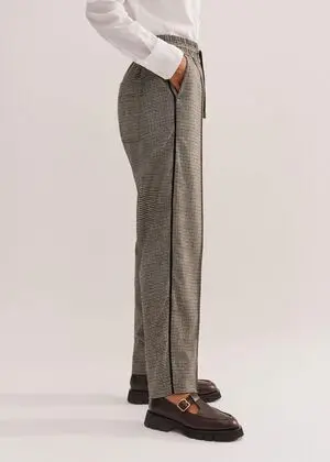 ME+EM Houndstooth Jogger - Brown