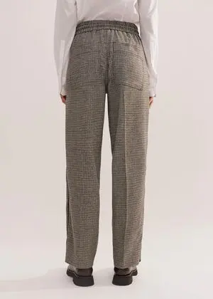 ME+EM Houndstooth Jogger - Brown