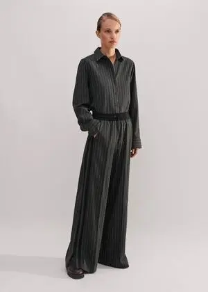 ME+EM Pinstripe Forever Tailoring Shirt - Charcoal Pinstripe