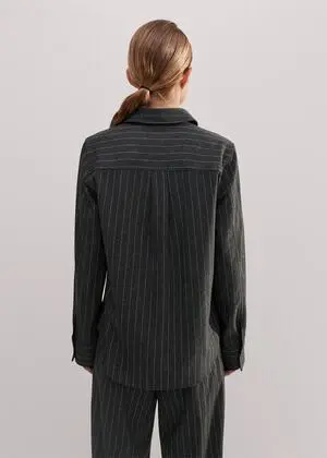 ME+EM Pinstripe Forever Tailoring Shirt - Charcoal Pinstripe