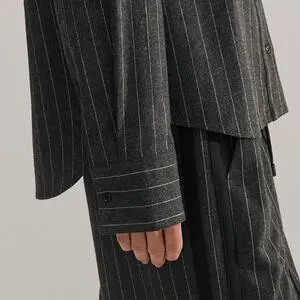 ME+EM Pinstripe Forever Tailoring Shirt - Charcoal Pinstripe