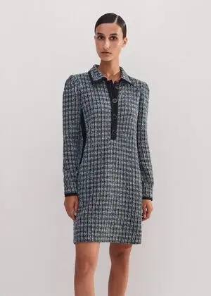 ME+EM Tweed Shift Dress - Navy Multi