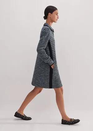 ME+EM Tweed Shift Dress - Navy Multi