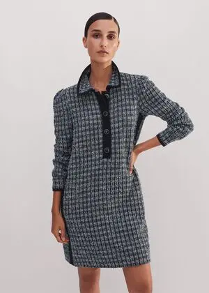 ME+EM Tweed Shift Dress - Navy Multi