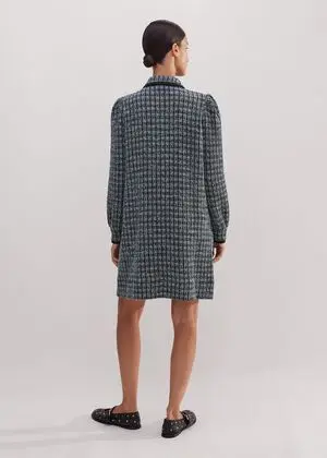 ME+EM Tweed Shift Dress - Navy Multi