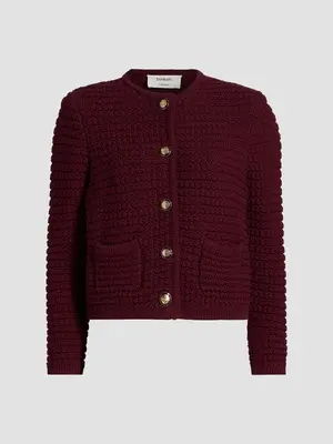 Ba&sh Gaspard Cotton-blend Knit Cardigan - Bordeaux