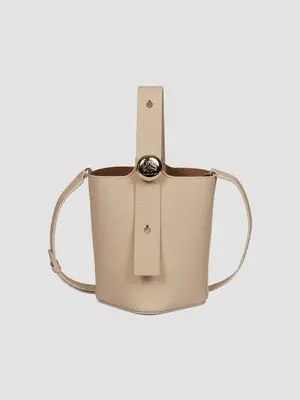 Loewe Mini Pebble Leather Bucket Bag Sand