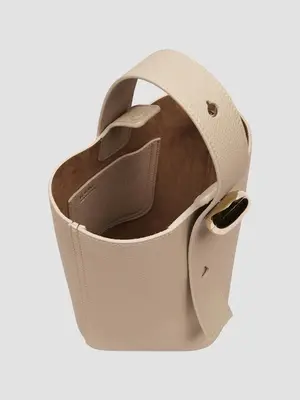 Loewe Mini Pebble Leather Bucket Bag - Sand