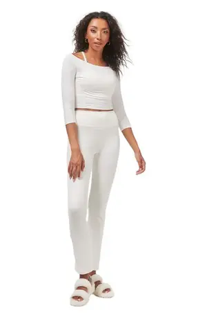 REBODY Open Shoulder Top - Bone