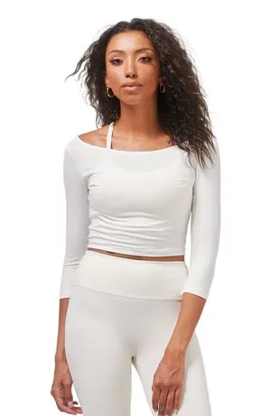 REBODY Open Shoulder Top - Bone
