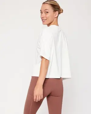 REBODY Cozy Boxy Short Sleeve Tee - Bone