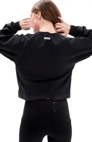 REBODY City Zip Crop Crewneck Sweatshirt