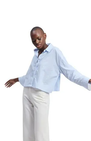 REISTOR Striped Cropped Shirt