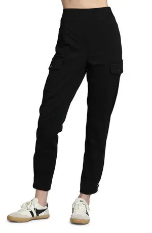 APNY High-waist Ponte Cargo Trousers - Black