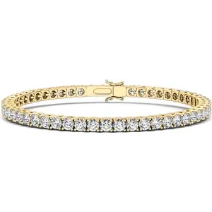 HAUTECARAT Round Cut Lab Grown Diamond Tennis Bracelet - Yellow Gold