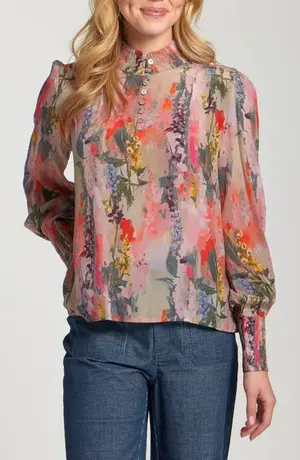 Apny Mock Neck Blouses