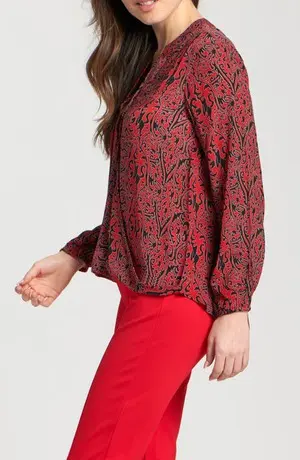 APNY Printed Blouse - Red