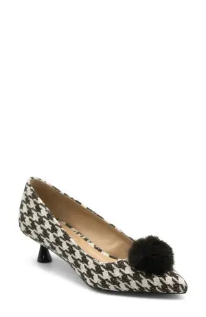 Charles By Charles David Amon Pointed Toe Kitten Heel Pump - Dark Brown White